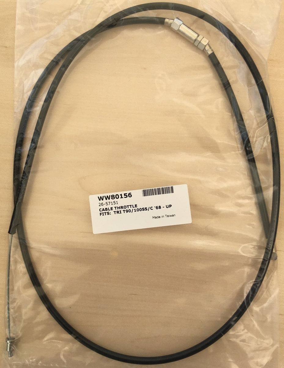 TRIUMPH T90 T100SS T100C TROPHY TR5T TROPHY TRAIL THROTTLE CABLE 60-18 ...