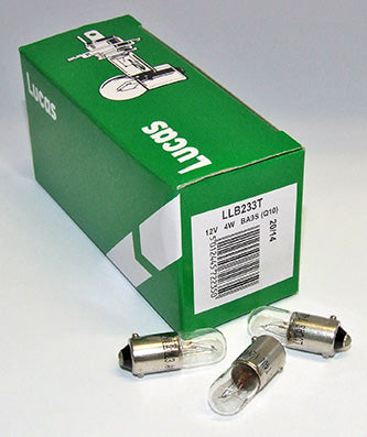 Genuine Lucas Motorcycle Pilot Light Bulb 12V 4W BA9S LLB233T PAIR – SJ ...